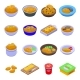 Mashed Potatoes Icons Set Isometric Style, Vectors | GraphicRiver