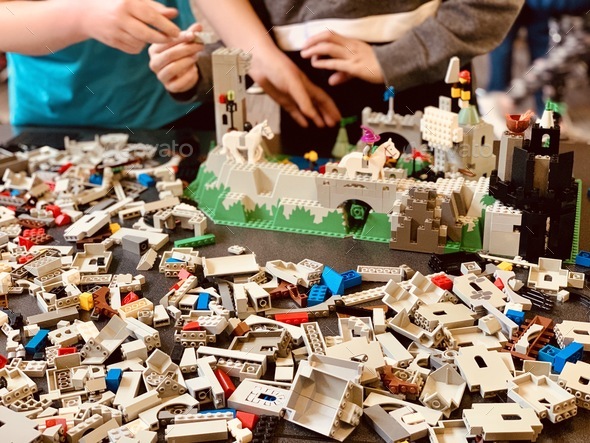 Kids making creative designs from lego Stock Photo by ashishk75 | PhotoDune