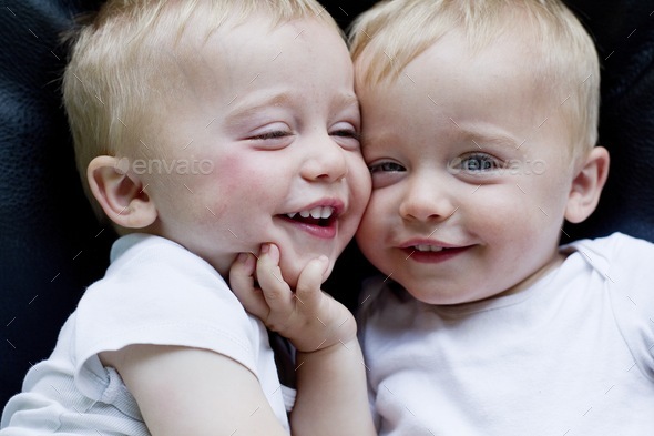 Baby boy twins smiling happy together Stock Photo by hwilson8 | PhotoDune