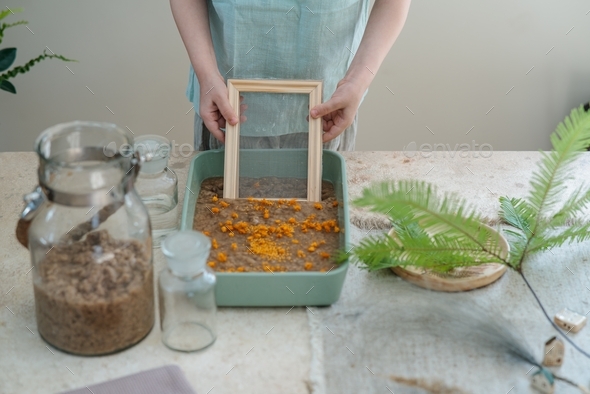 Sheet formation by handmade mould and deckle from paper pulp and dry ...