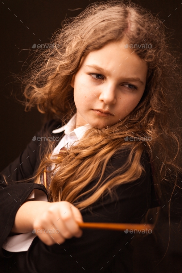 teenage girl in harry potter costume. carnival, halloween, costume ...