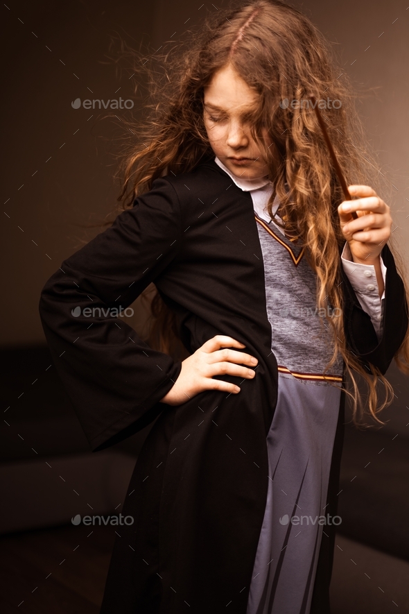 teenage girl in harry potter costume. carnival, halloween, costume ...