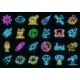 Space Research Technology Icons Set Vector Neon, Vectors | GraphicRiver