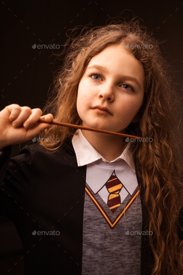 teenage girl in harry potter costume. carnival, halloween, costume ...