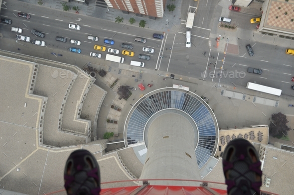 Directly above shot from high building through the glass Stock Photo by ...