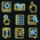 User Guide Icons Set Vector Neon, Vectors | GraphicRiver