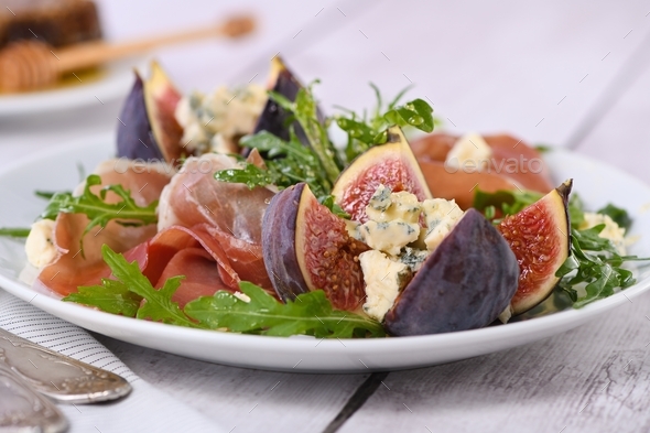 Prosciutto with figs and blue cheese Stock Photo by Apolonia | PhotoDune