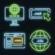 Domain Icons Set Vector Neon, Vectors | GraphicRiver