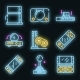 Console Icons Set Vector Neon, Vectors | GraphicRiver