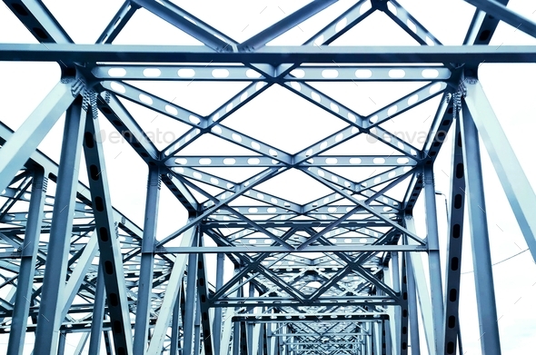 Abstract modern architecture. Minimalistic geometry metal construction ...