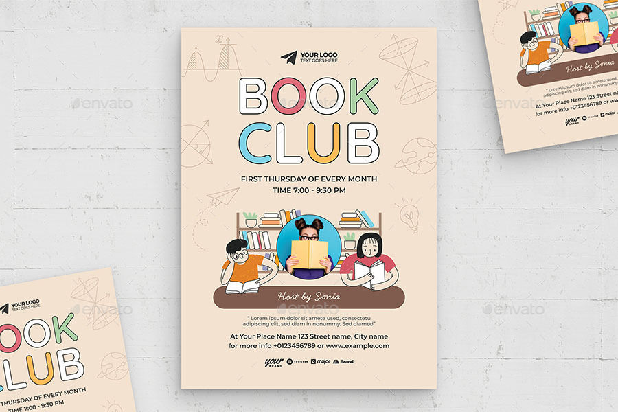 Book Club Flyer Template, Print Templates | GraphicRiver