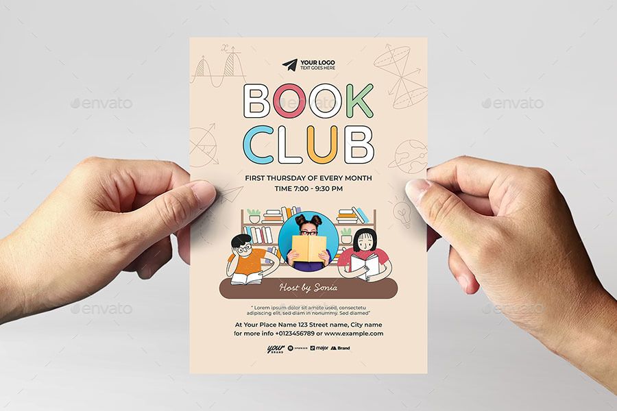 Book Club Flyer Template, Print Templates | GraphicRiver