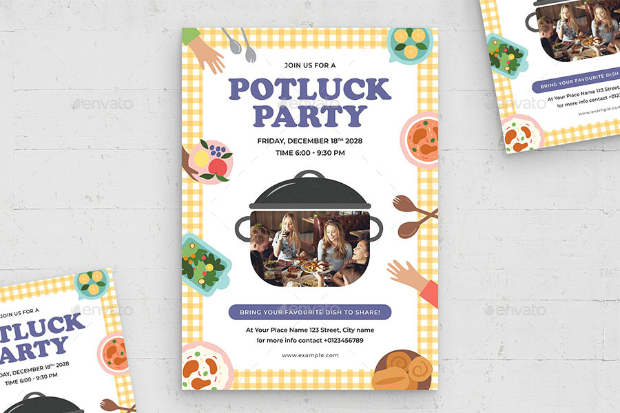 Potluck Flyer Template, Print Templates | GraphicRiver