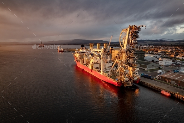 Industrial Pipe Laying Ship at Port Stock Photo by CloudVisual | PhotoDune