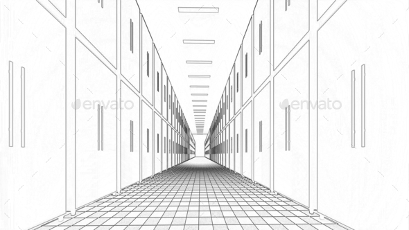 Data center drawing Business technology concept Digital design ...