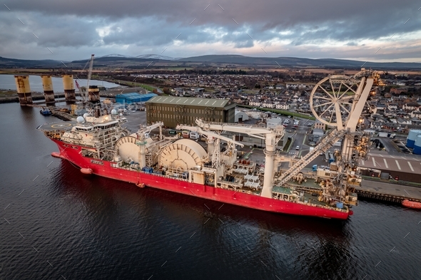 Pipe Laying Ship for the Oil and Gas Industry Stock Photo by Stock87