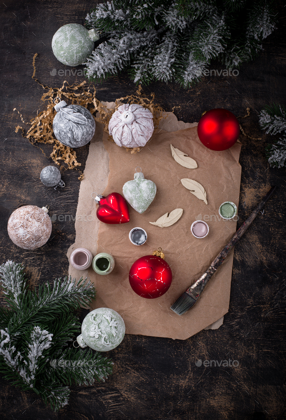 Process of reworking and reusing Christmas toys Stock Photo by furmanphoto