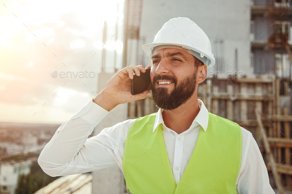 Construction worker making phone call Stock Photo by kegfire | PhotoDune
