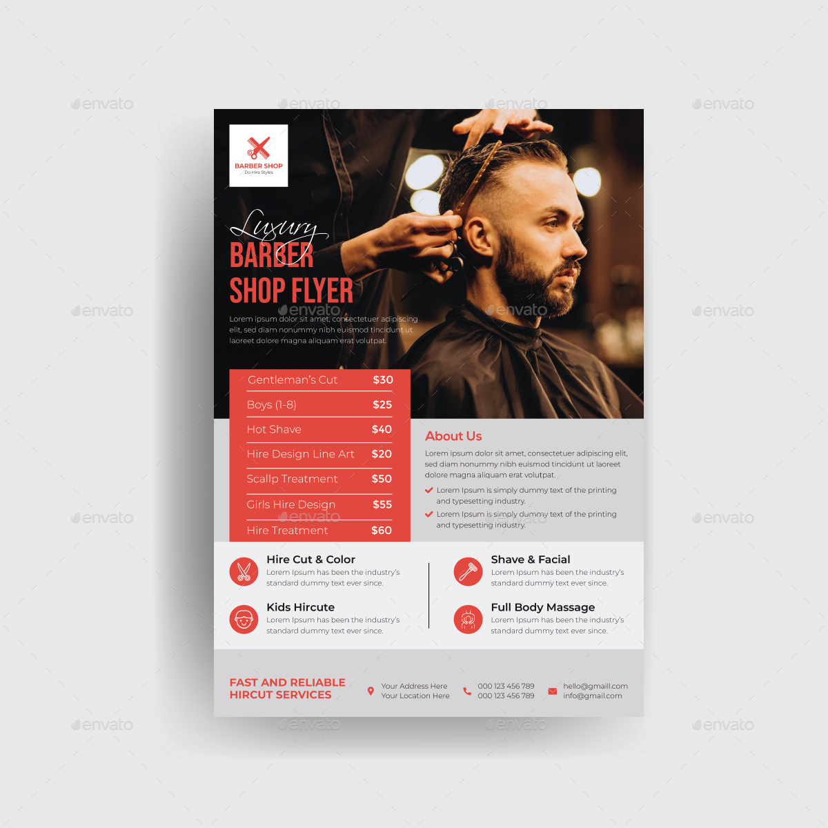 Barber Shop Flyer Design, Print Templates | GraphicRiver