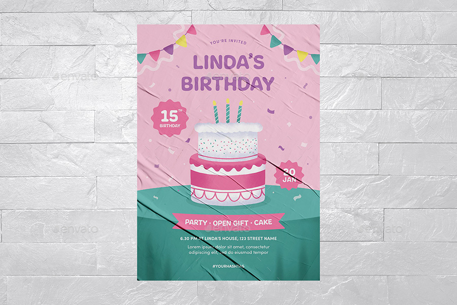 Birthday Flyer Template, Print Templates | GraphicRiver