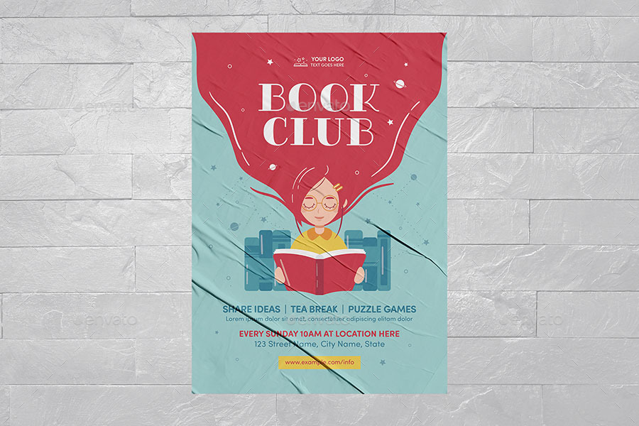 Book Club Flyer Template, Print Templates | GraphicRiver