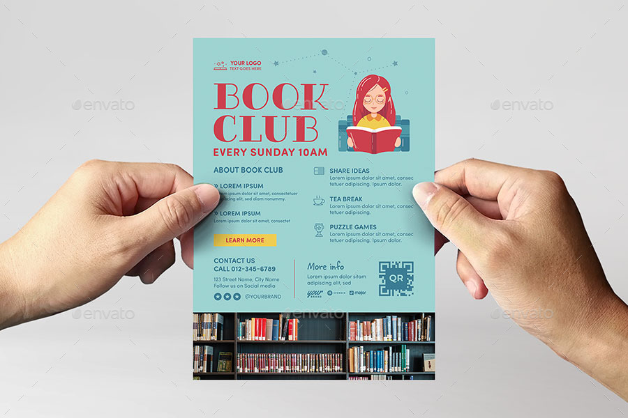Book Club Flyer Template, Print Templates | GraphicRiver