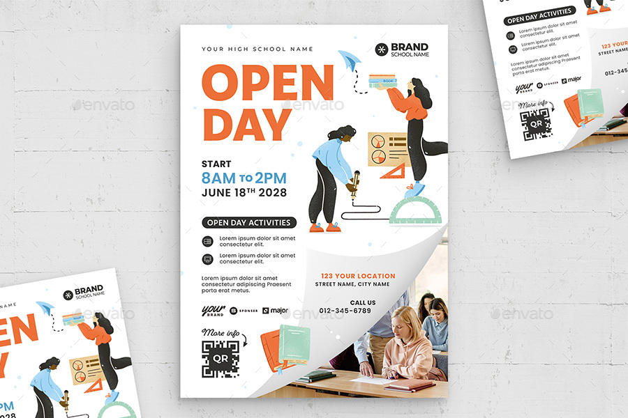 Open Day Flyer Template, Print Templates | GraphicRiver