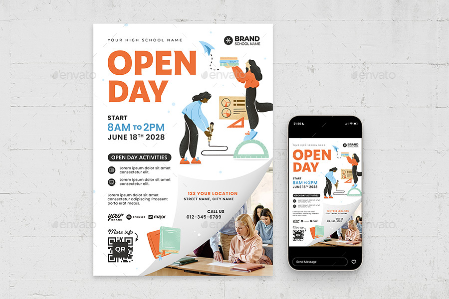 Open Day Flyer Template, Print Templates | GraphicRiver