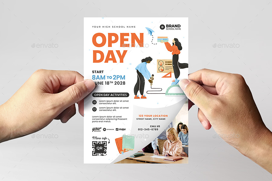 Open Day Flyer Template, Print Templates | GraphicRiver