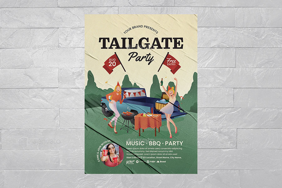Tailgate Party Flyer Template, Print Templates | GraphicRiver