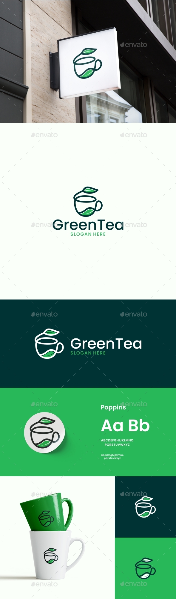 Green tea logo, Logo Templates | GraphicRiver