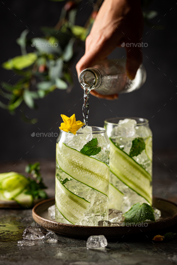 Cucumber infused detox water Stock Photo by ipolly80 | PhotoDune