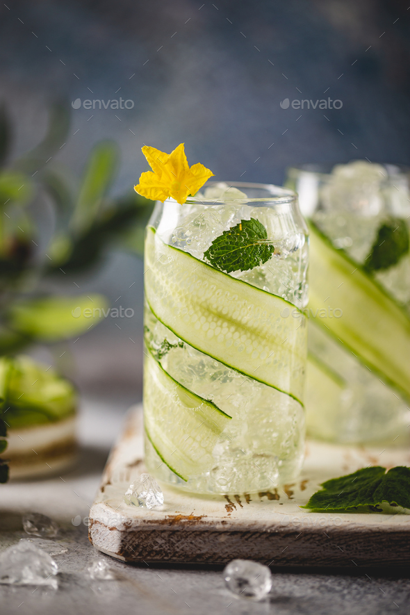 Cucumber infused detox water Stock Photo by ipolly80 | PhotoDune