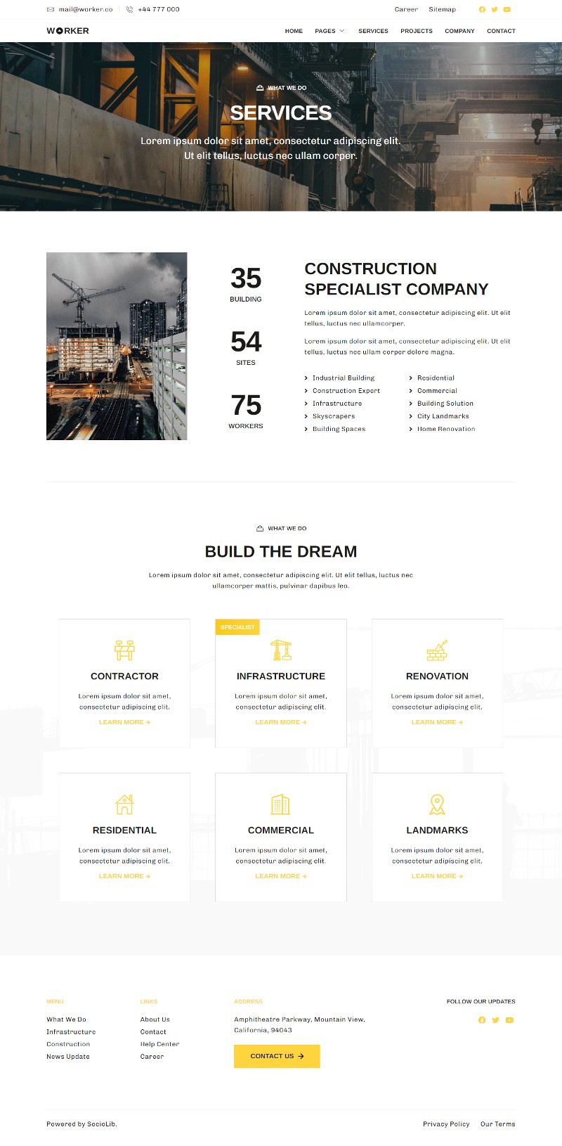 Worker - Construction & Building Company Elementor Template Kit by sociolib