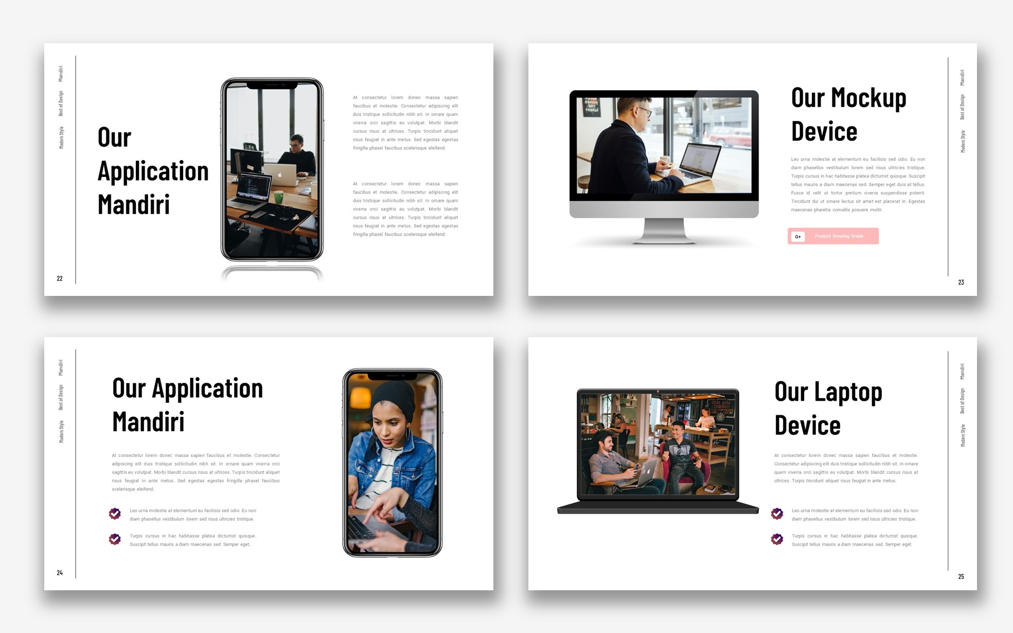 Mandiri - Navy Maroon PowerPoint Business Template, Presentation Templates