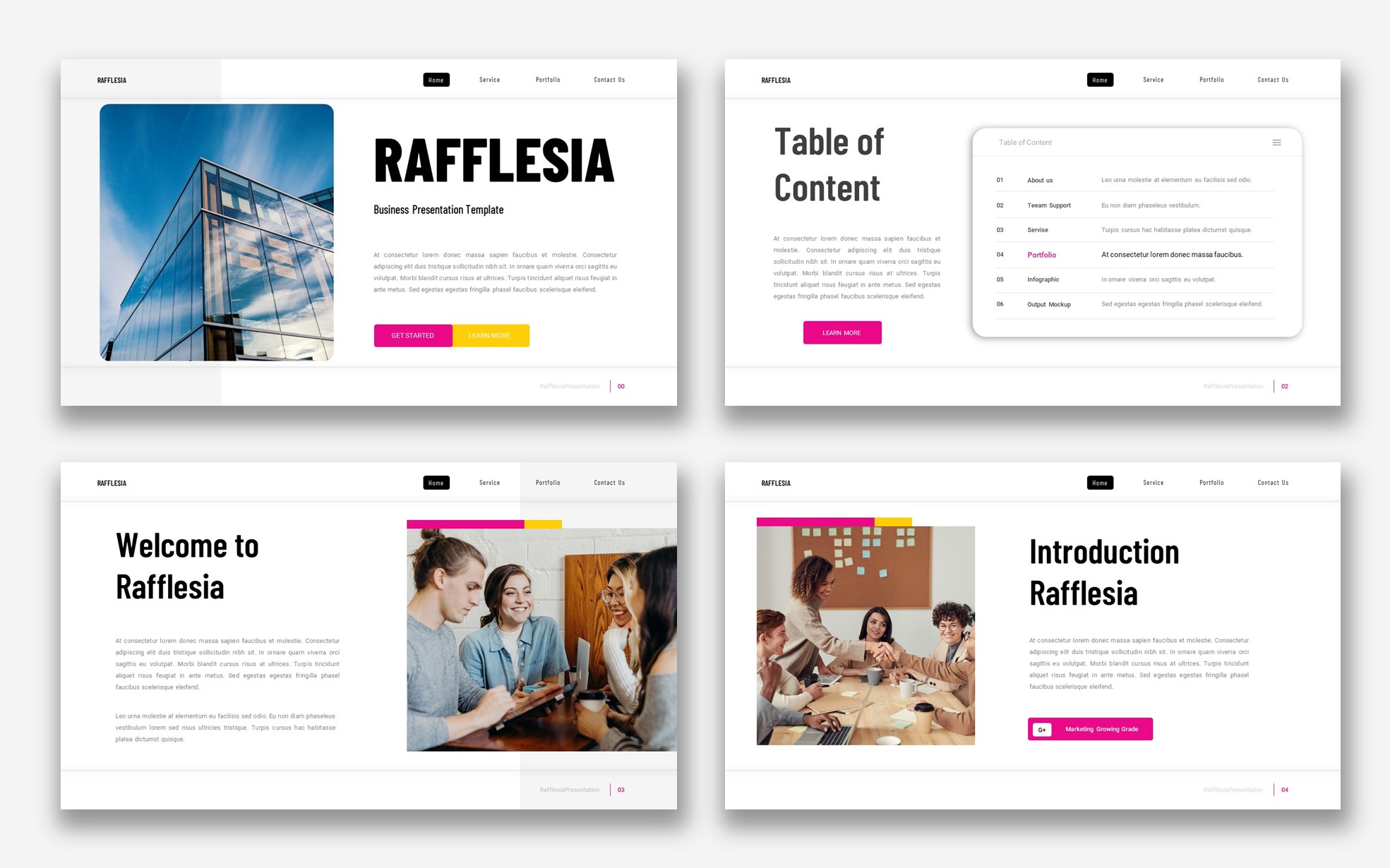 Rafflesia - Pink Yellow PowerPoint Business Creative Template ...