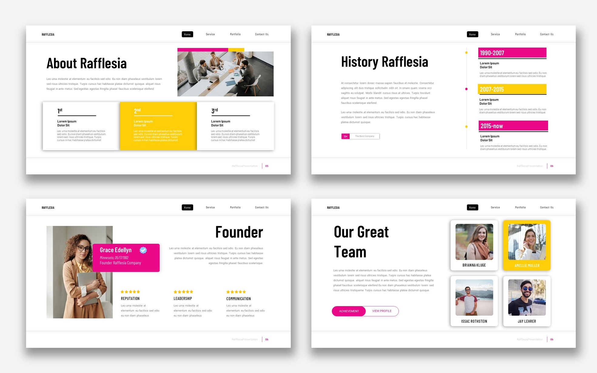 Rafflesia - Pink Yellow PowerPoint Business Creative Template ...