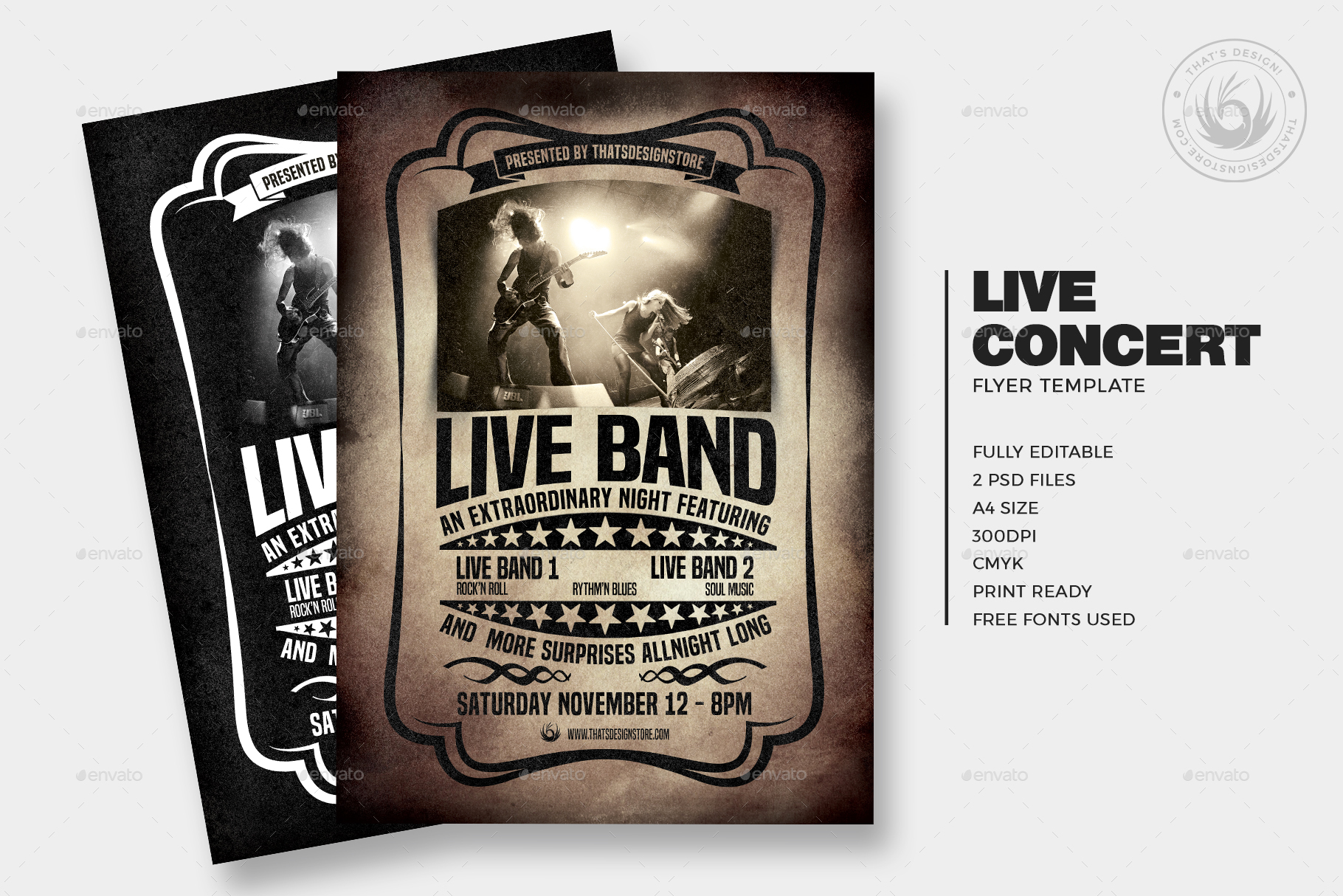 Live Concert Flyer Template V1, Print Templates | GraphicRiver