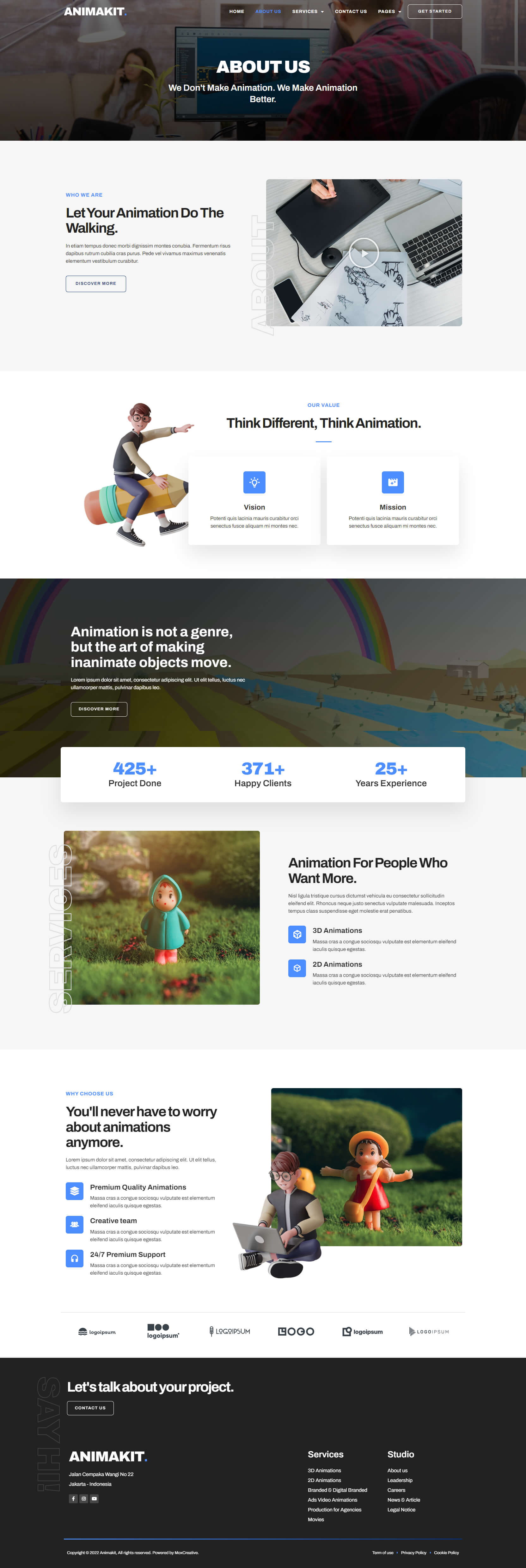 Animakit - Animation Studio Elementor Pro Template Kit by moxcreative