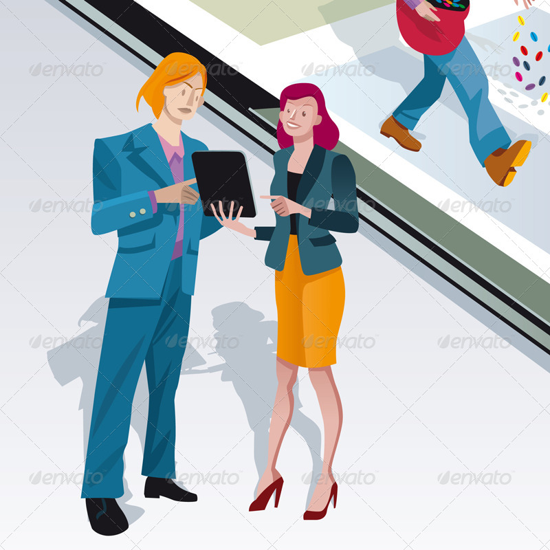 People Creating Digital Tablet Content, Vectors | GraphicRiver
