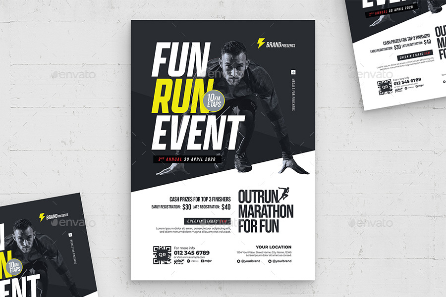 Running Events Flyer Template, Print Templates | GraphicRiver