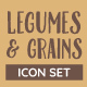 Legumes & Grains Food Icon Set, Vectors | GraphicRiver