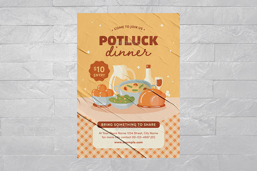 Potluck Flyer Template, Print Templates | GraphicRiver