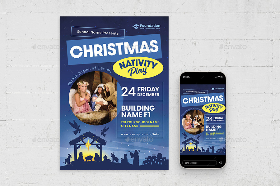 Nativity Flyer Template, Print Templates | GraphicRiver