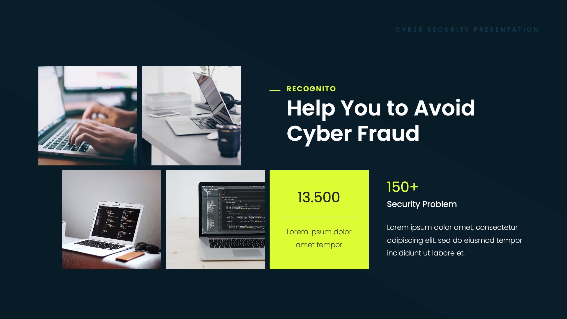 Recognito - Cyber Security PowerPoint Presentation, Presentation Templates