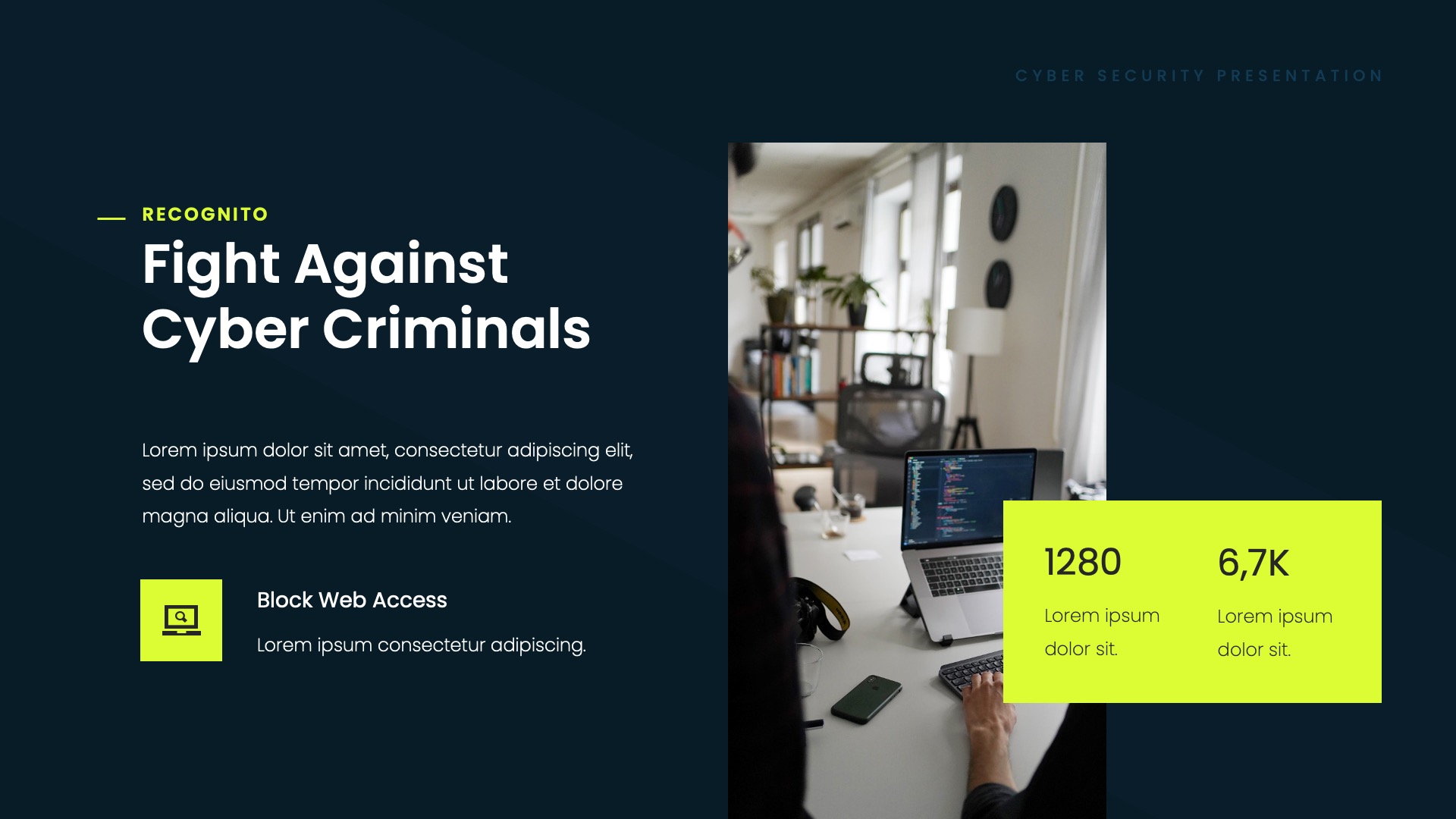 Recognito - Cyber Security PowerPoint Presentation, Presentation Templates