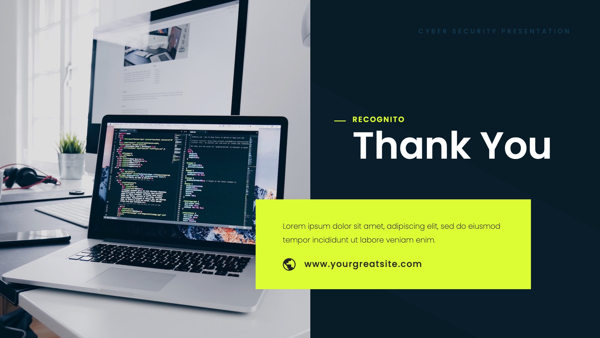 Recognito - Cyber Security PowerPoint Presentation, Presentation Templates