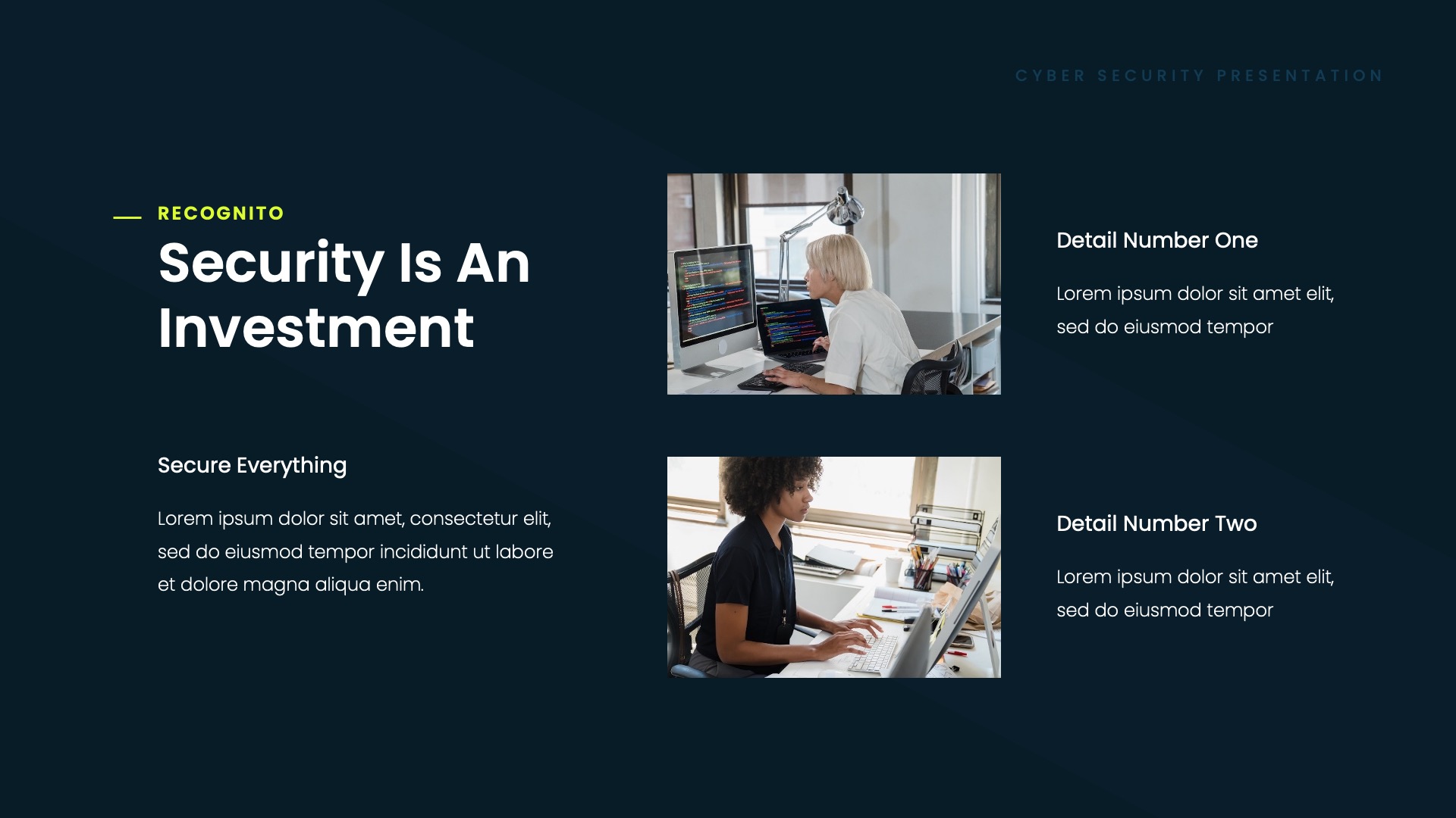 Recognito - Cyber Security Keynote Presentation, Presentation Templates