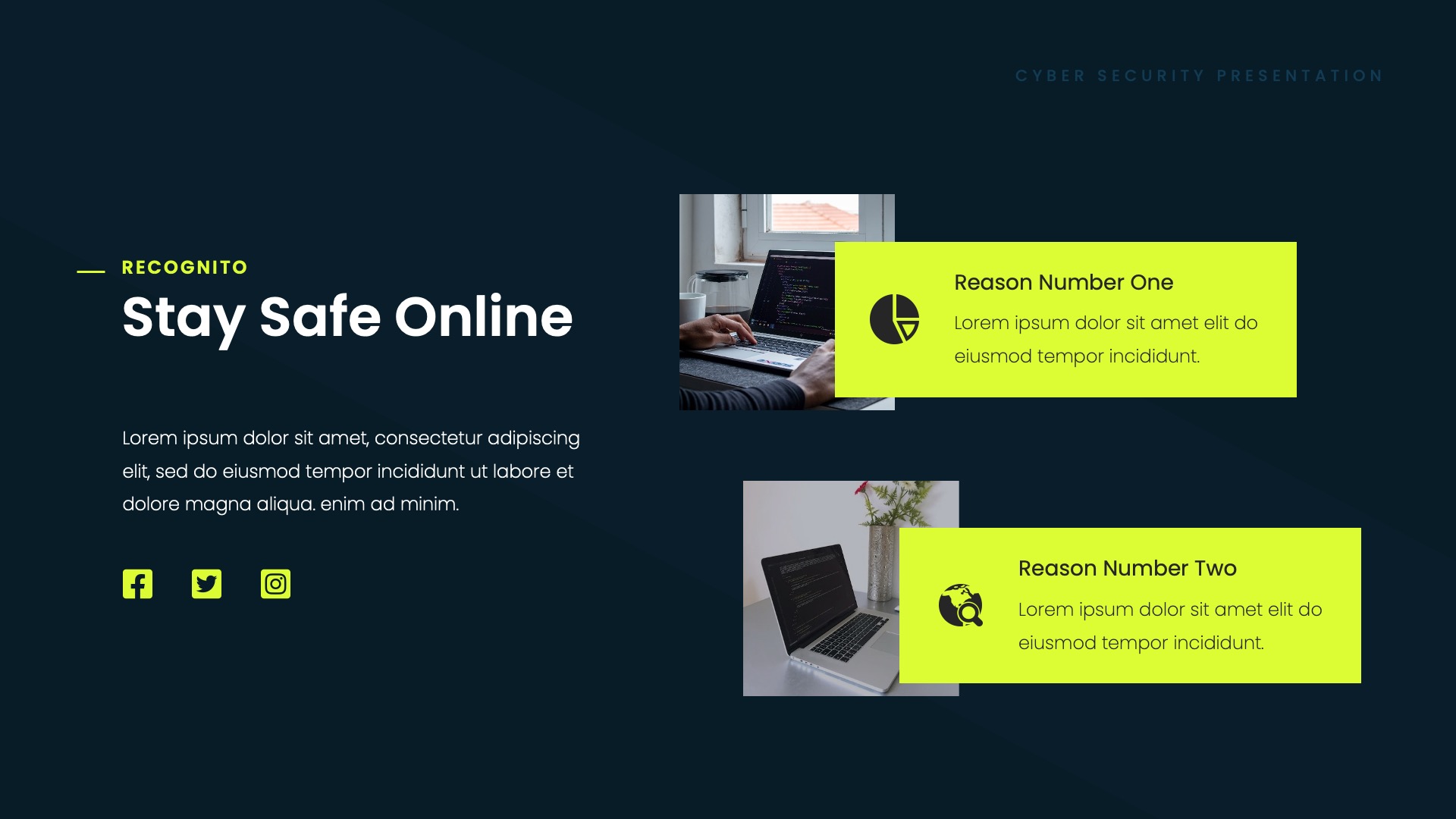 Recognito - Cyber Security Keynote Presentation, Presentation Templates