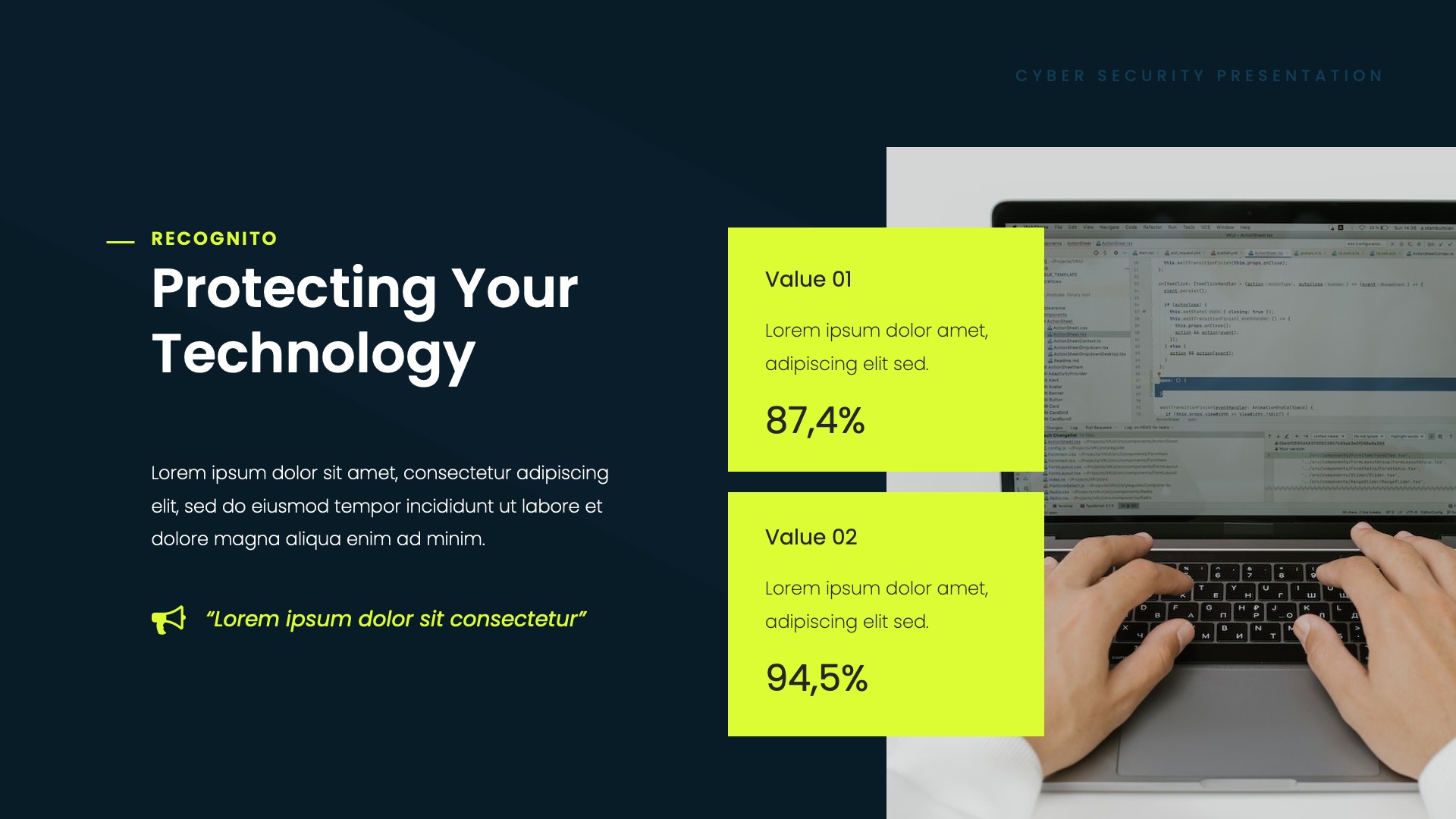 Recognito - Cyber Security Keynote Presentation, Presentation Templates